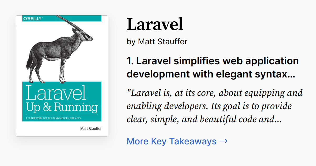Laravel by Matt Stauffer | Summary, Audio, Quotes, FAQ