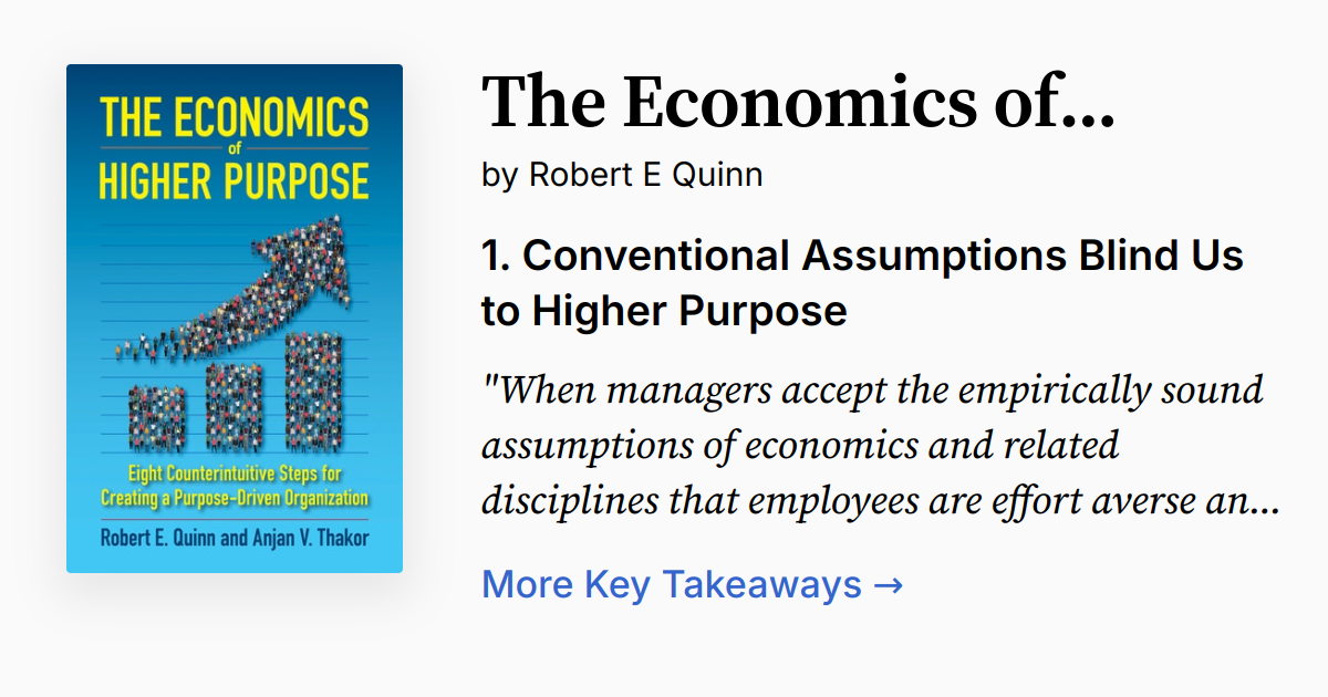The Economics of Higher Purpose | Summary, Audio, Quotes