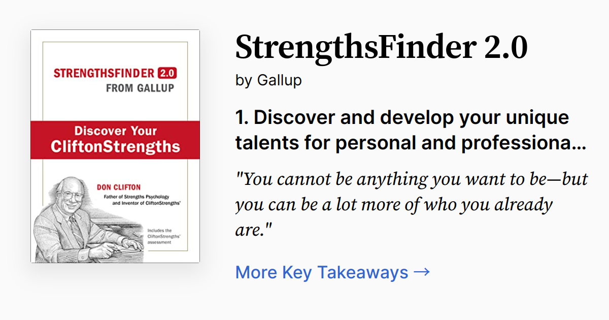 Strengths Finder 2.0 | Summary, Audio, Quotes, FAQ