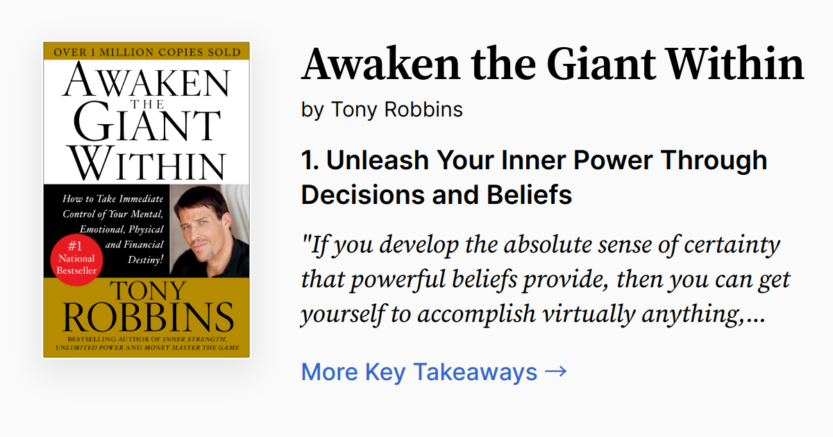 Awaken the Giant Within | Summary, Audio, Quotes, FAQ