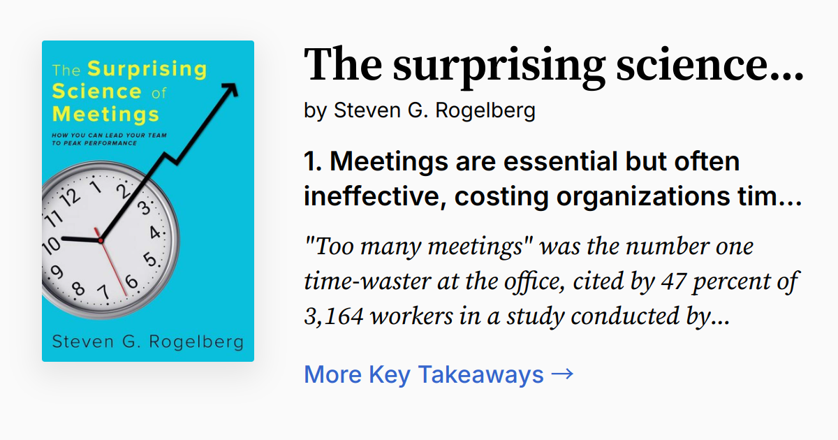 The Surprising Science of Meetings | Summary, Audio, Quotes, FAQ