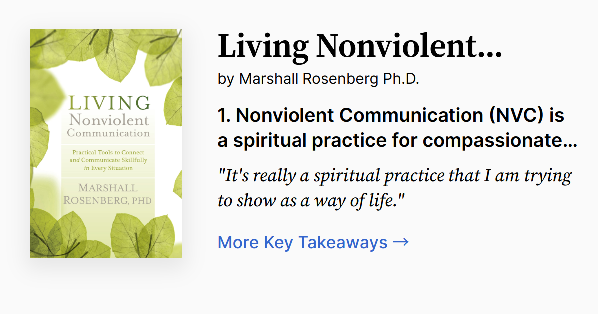Nonviolent Communication | Summary, Quotes, FAQ, Audio