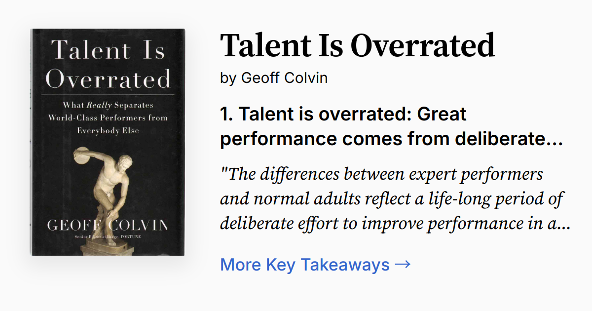 Talent is Overrated | Summary, Audio, Quotes, FAQ