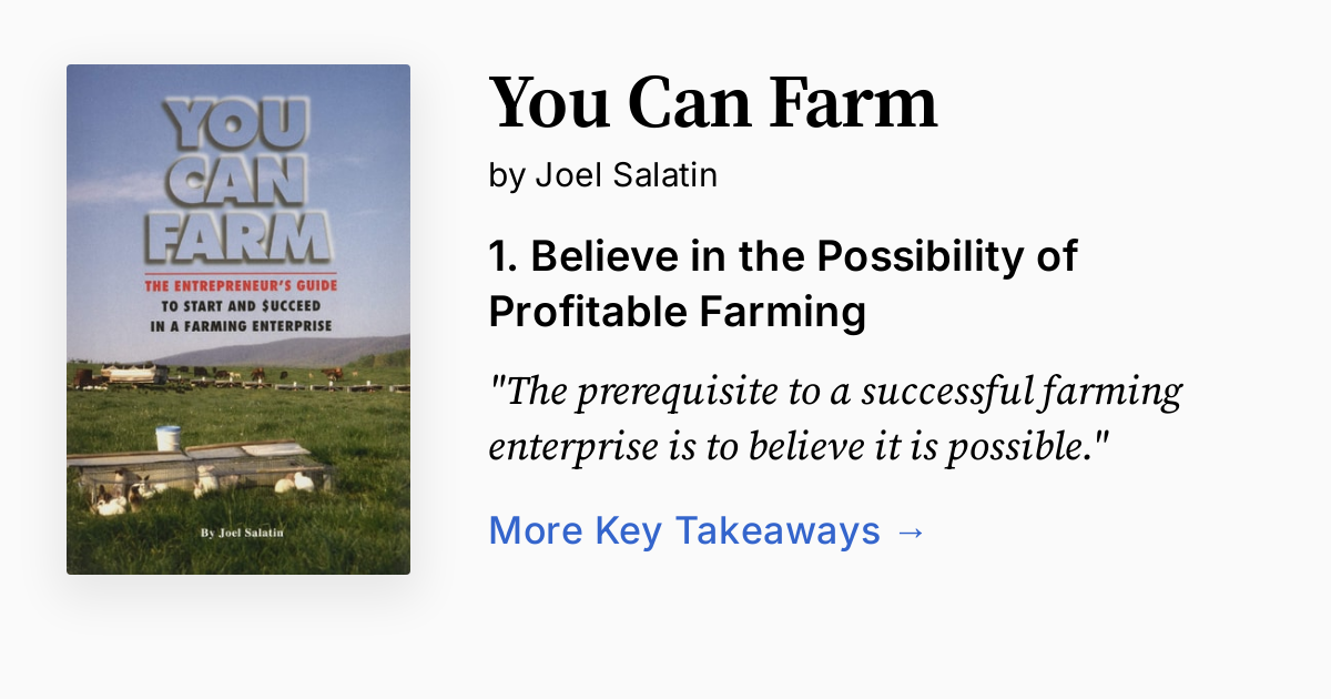 You Can Farm by Joel Salatin | Summary, Audio, Quotes, FAQ