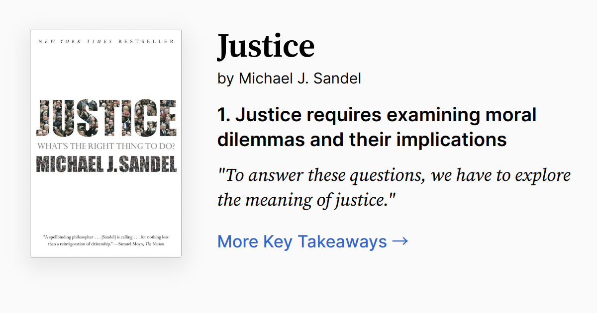 Justice by Michael J. Sandel | Summary, Audio, Quotes, FAQ
