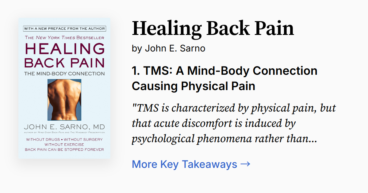 Healing Back Pain the Mind- (Oeb) Body Connection | Summary, Audio ...