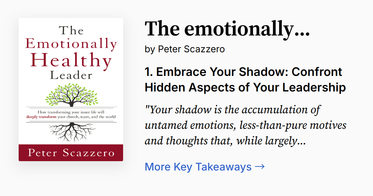 The Emotionally Healthy Leader | Summary, Audio, Quotes, FAQ