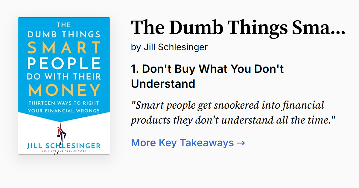 The Dumb Things Smart People Do with Their Money | Summary, Audio ...