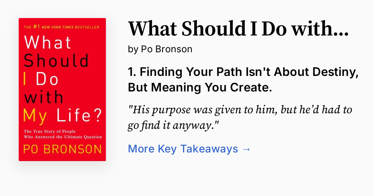 What Should I Do with My Life? | Summary, Audio, Quotes