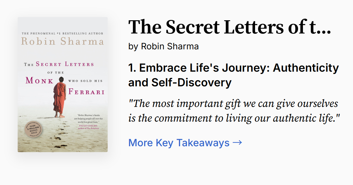 The Secret Letters Of The Monk Who Sold His Ferrari | Summary, Audio ...