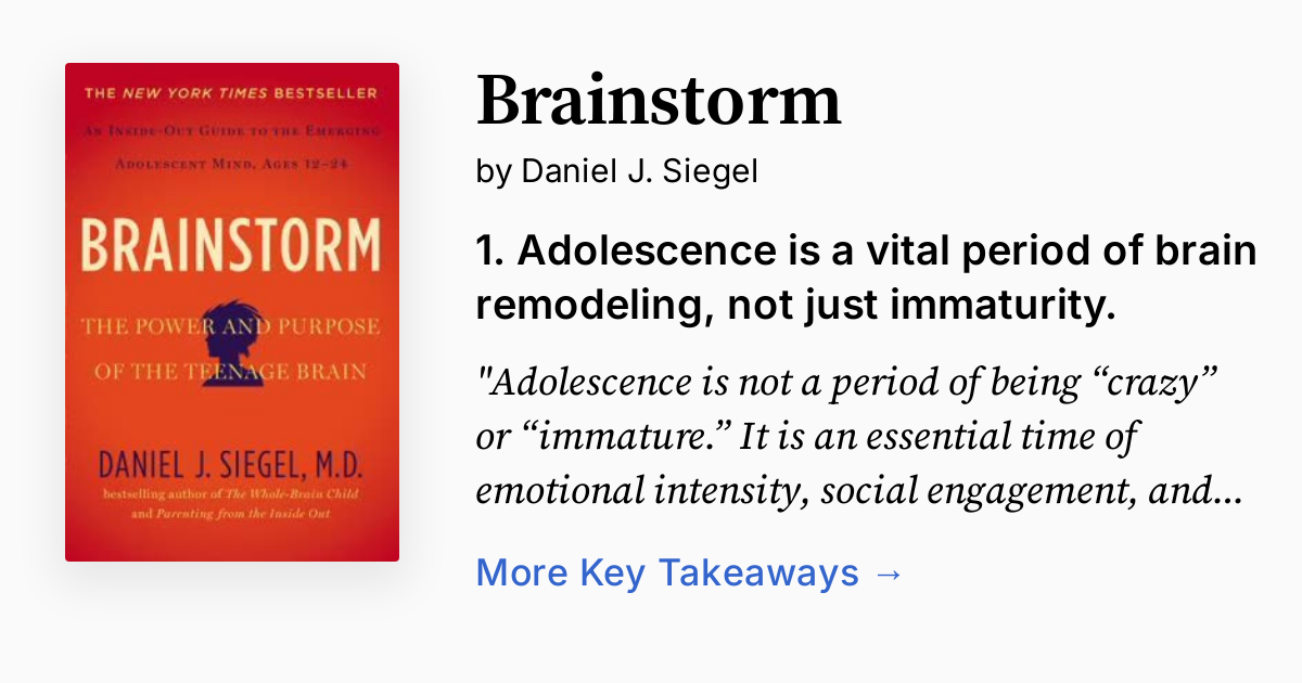 Brainstorm by Daniel J. Siegel | Summary, Audio, Quotes, FAQ