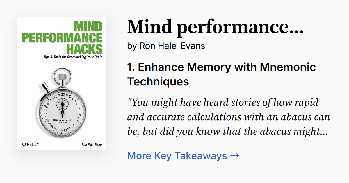 Mind Performance Hacks | Summary, Audio, Quotes, FAQ