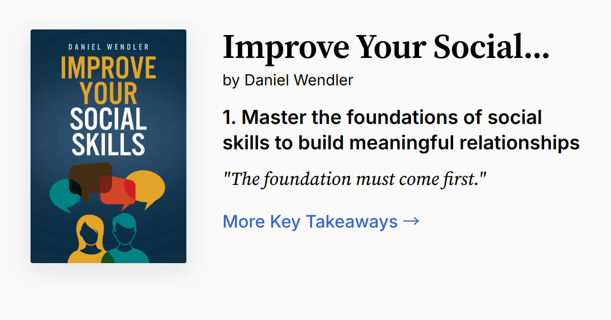 Improve Your Social Skills | Summary, Audio, Quotes, FAQ