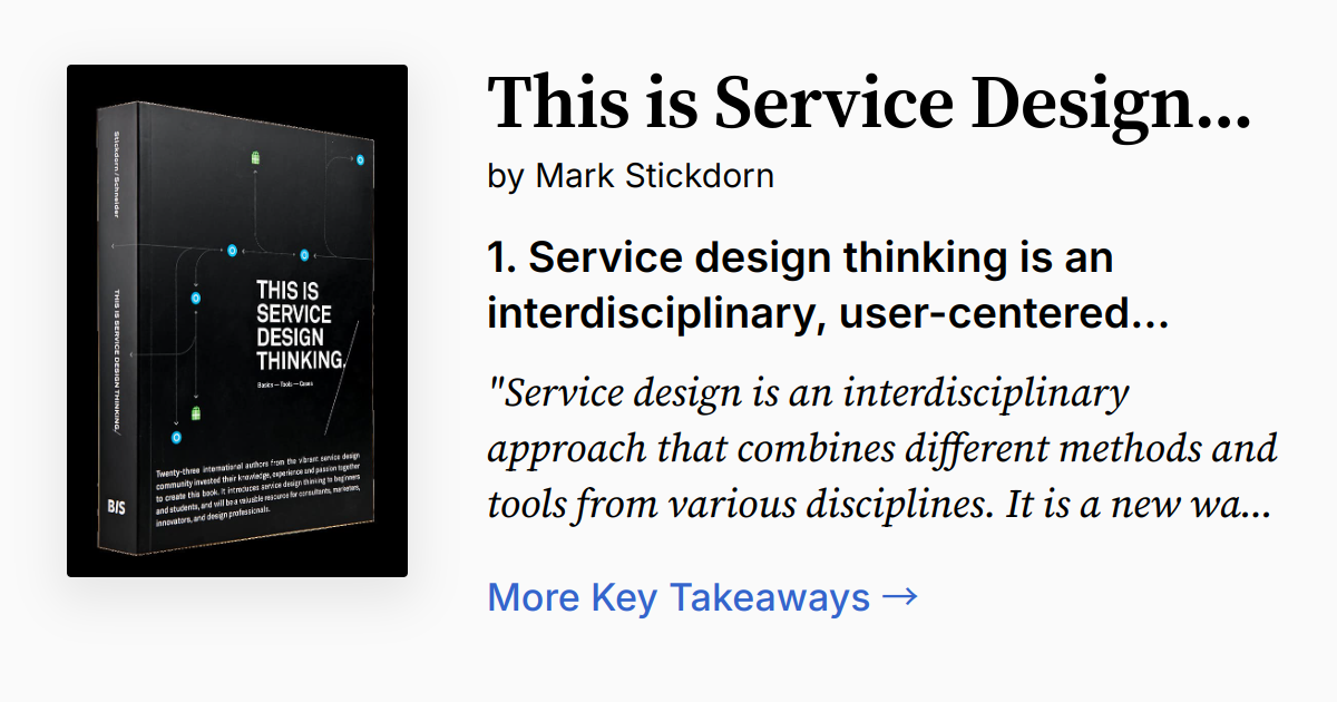 This Is Service Design Thinking | Summary, Audio, Quotes, FAQ