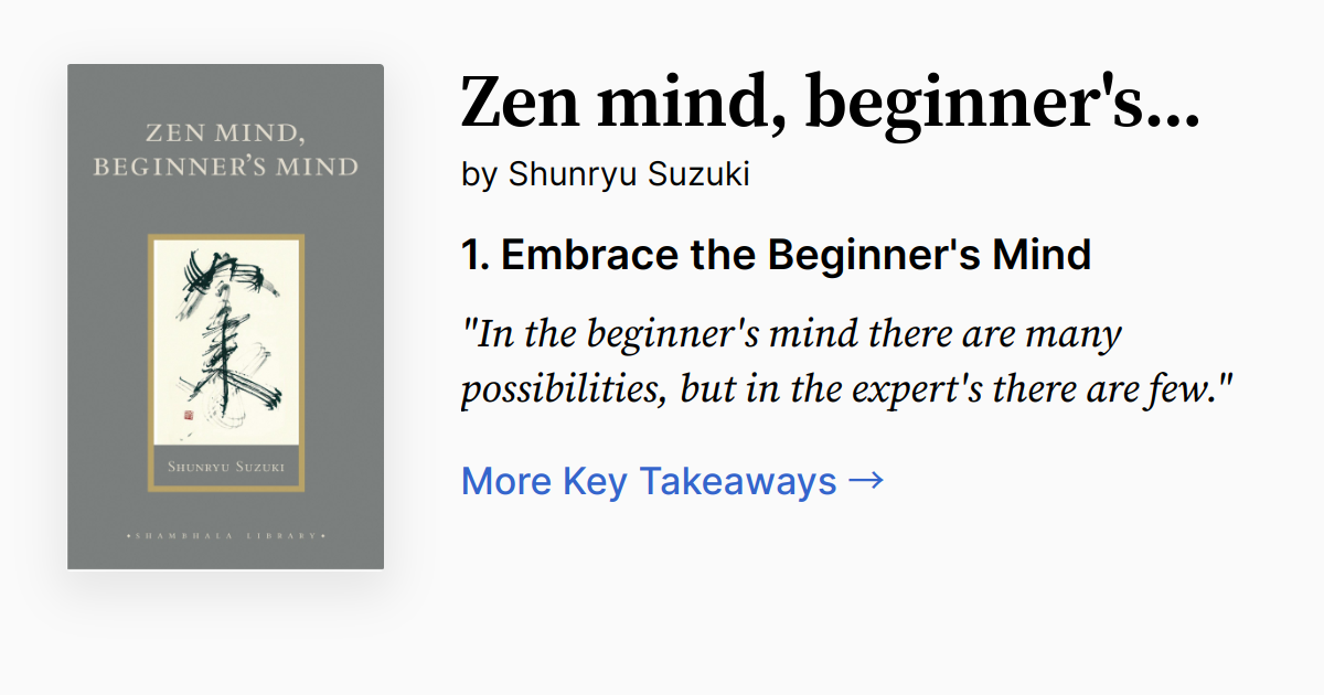 Zen Mind, Beginner's Mind | Summary, Quotes, FAQ, Audio