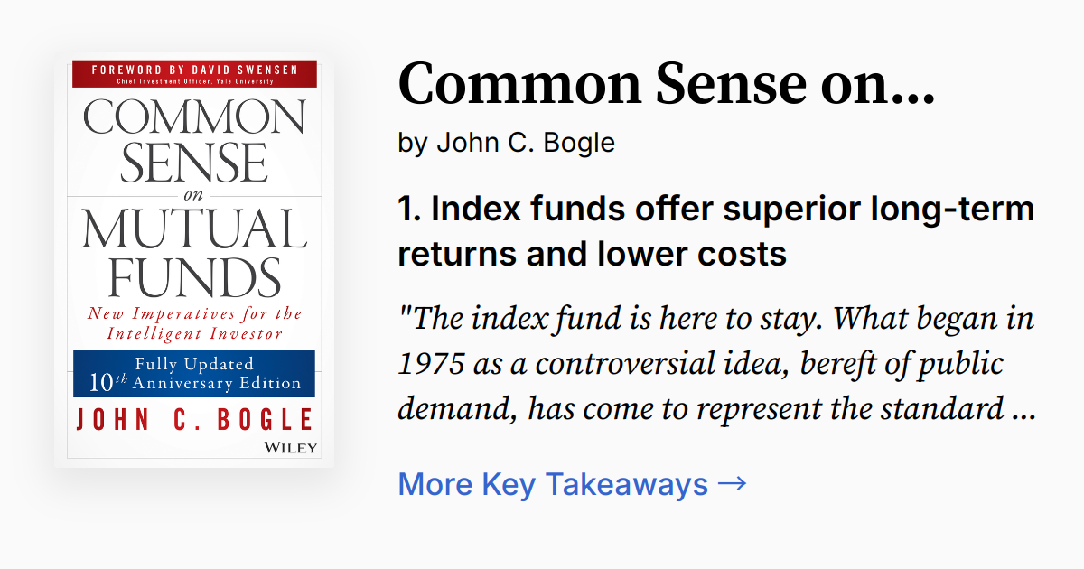 Common Sense on Mutual Funds | Summary, Audio, Quotes, FAQ
