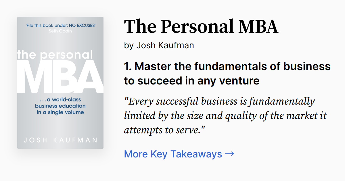 The Personal MBA | Summary, Quotes, FAQ, Audio