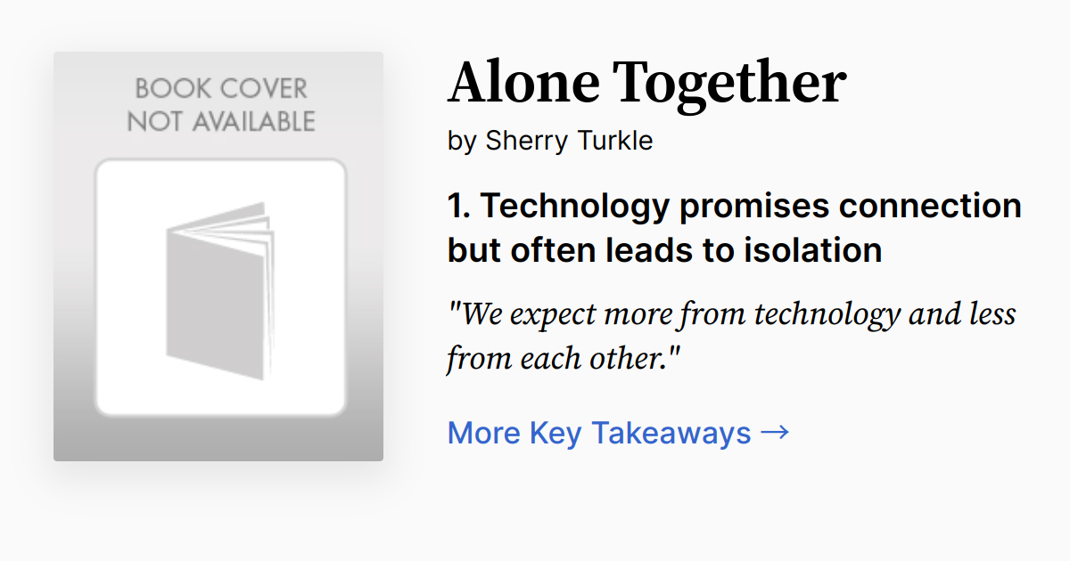 Alone Together by Sherry Turkle | Resumen, Quotes, FAQ, Audio