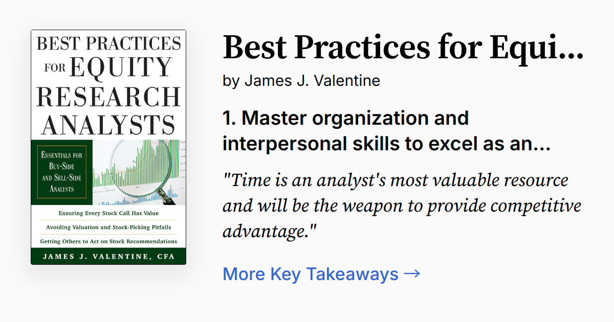 Best Practices for Equity Research Analysts | Summary, Audio, Quotes, FAQ