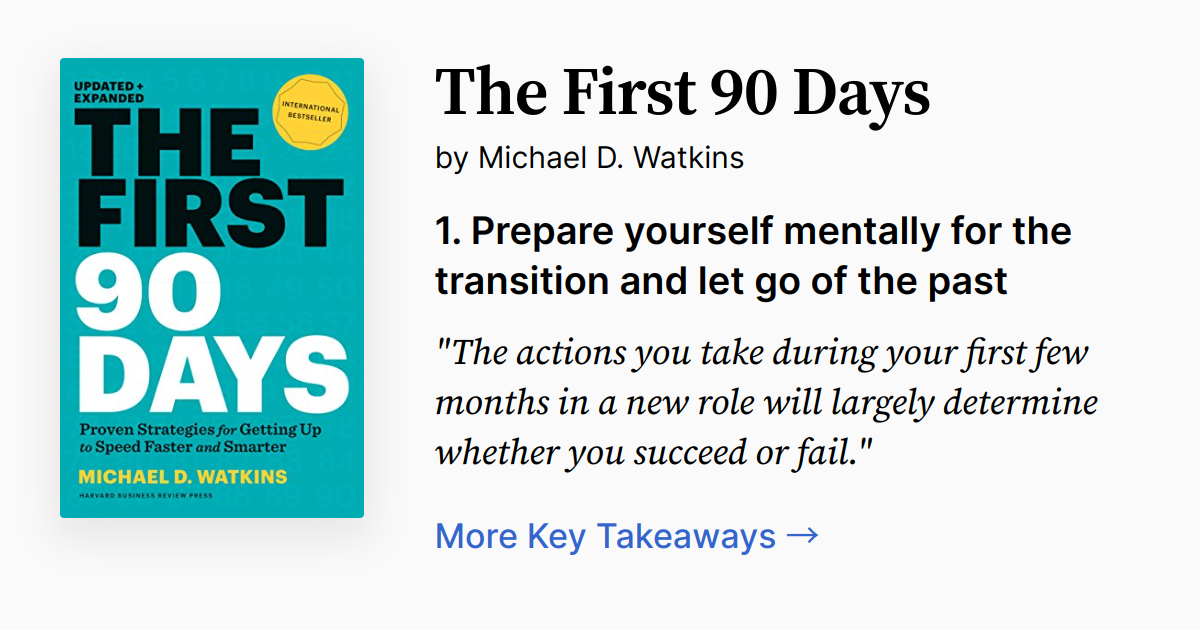 The First 90 Days | Summary, Quotes, FAQ, Audio