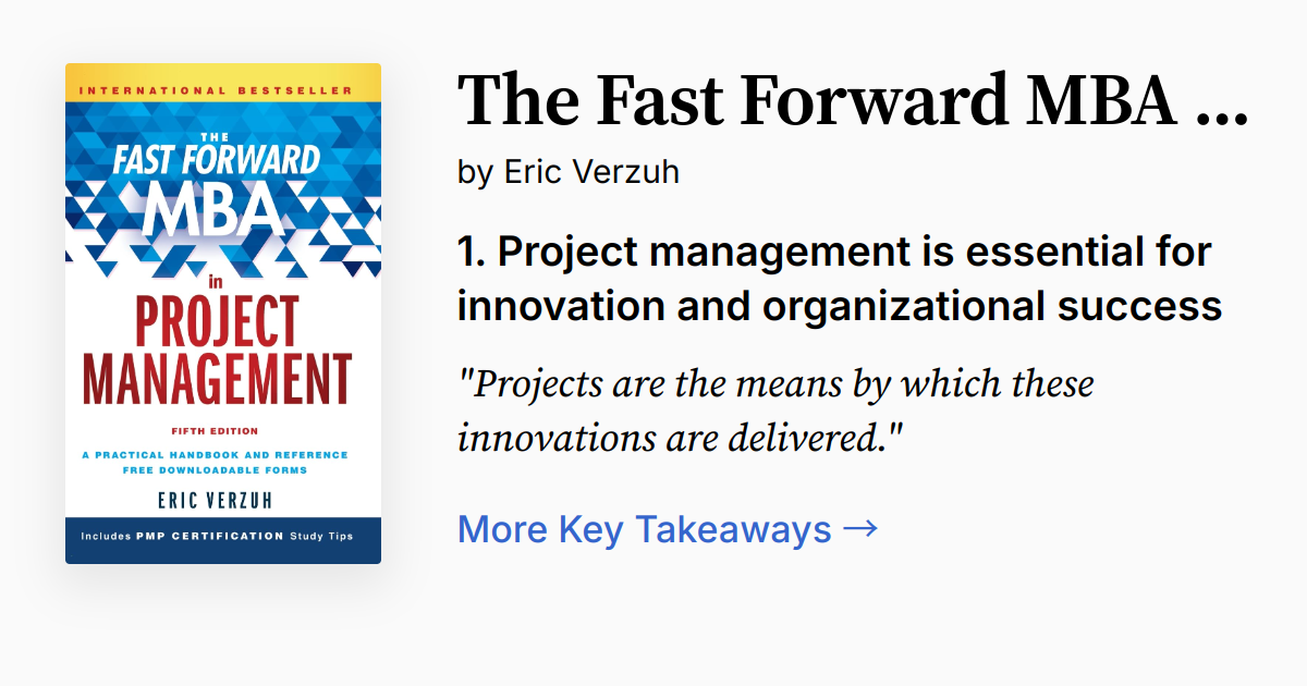 The Fast Forward MBA in Project Management | Résumé, Audio, Quotes, FAQ