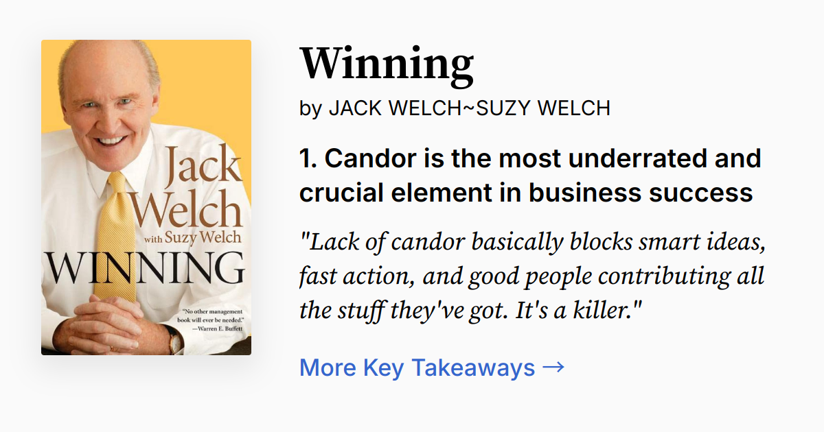 Winning by Jack Welch | Summary, Audio, Quotes, FAQ
