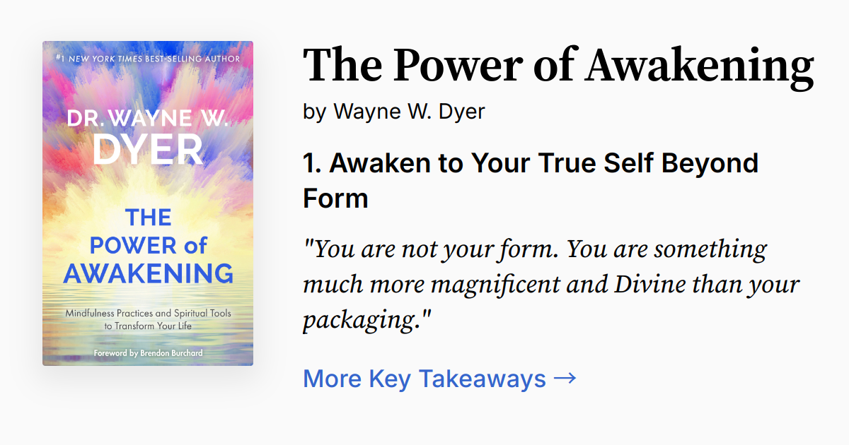 The Power of Awakening | Summary, Quotes, Audio