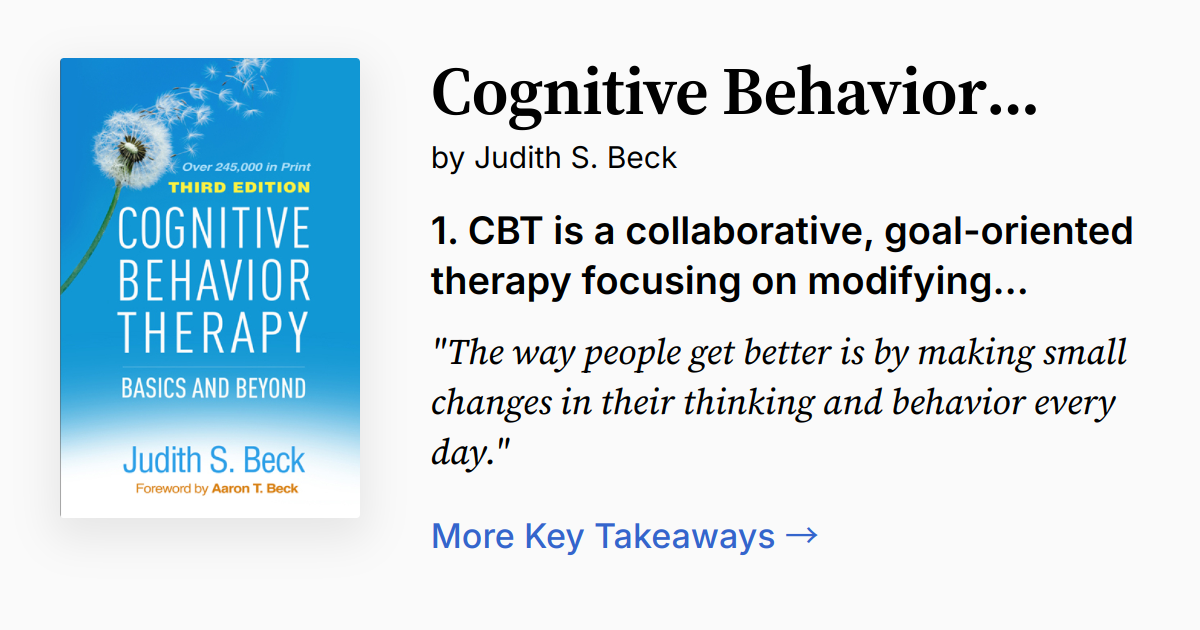 Cognitive Therapy | Summary, Quotes, FAQ, Audio