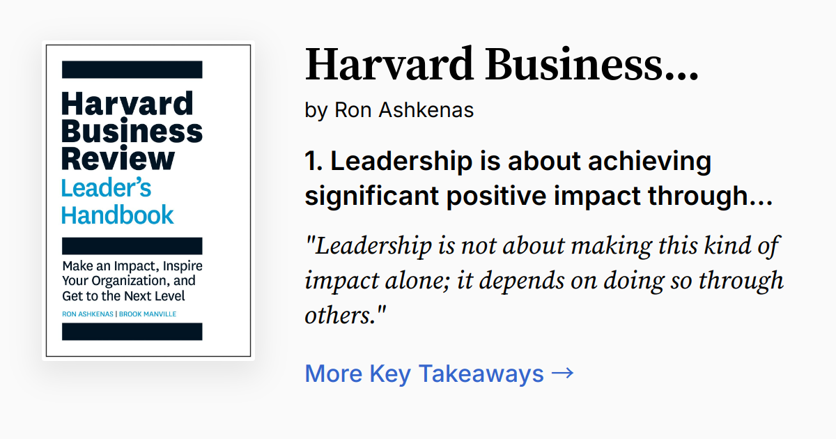 Harvard Business Review Leader's Handbook | Summary, Audio, Quotes, FAQ