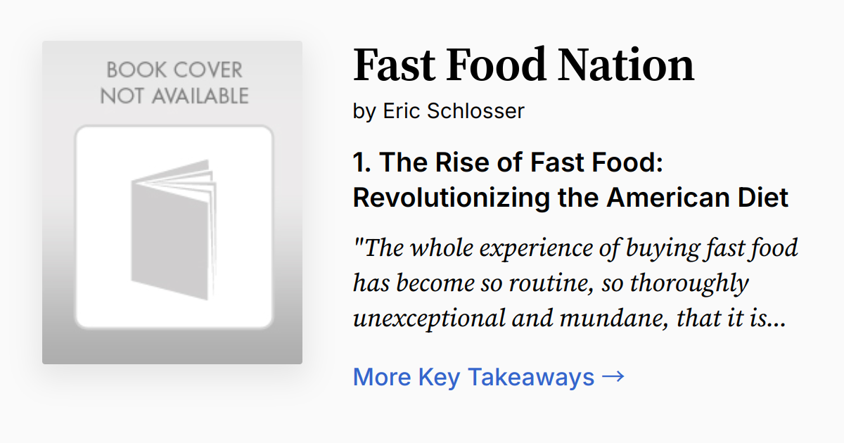 Fast Food Nation | Summary, Audio, Quotes, FAQ