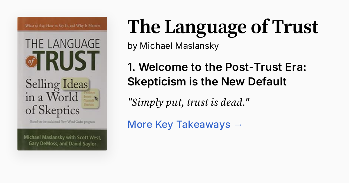 The Language of Trust | Summary, Audio, Quotes