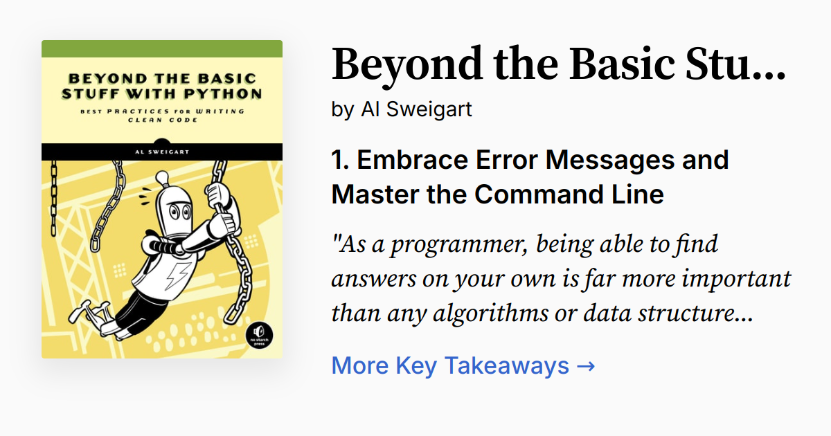 Beyond the Basic Stuff with Python | Summary, Quotes, FAQ, Audio