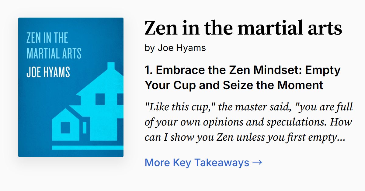 Zen in the Martial Arts | Summary, Audio, Quotes, FAQ