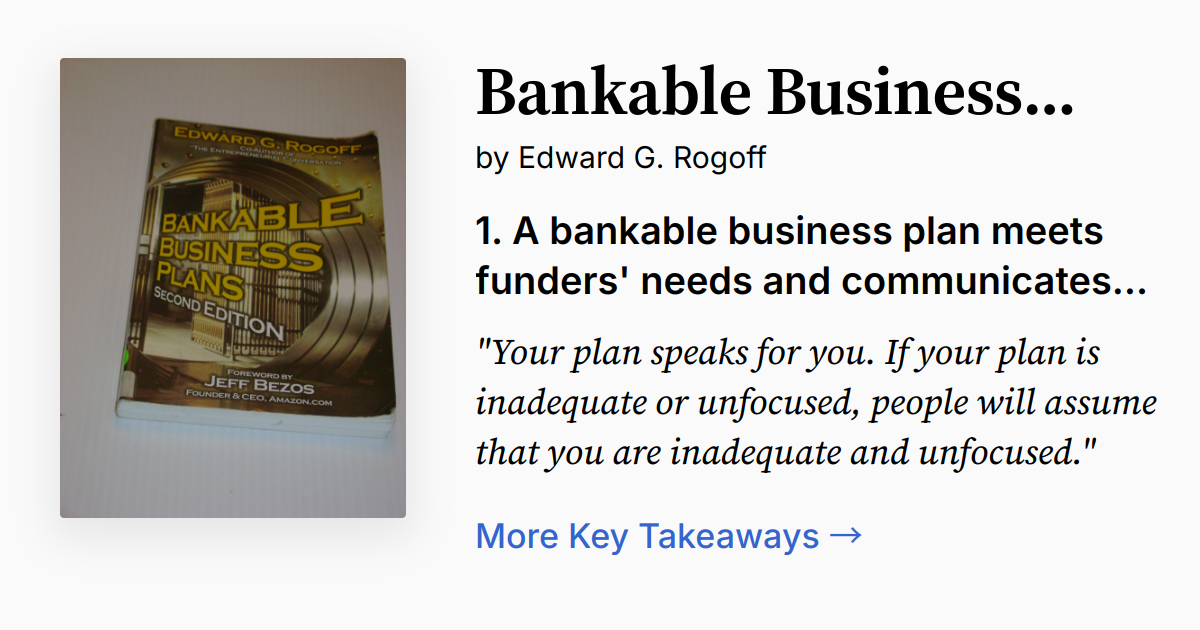 Bankable Business Plans | Summary, Audio, Quotes, FAQ