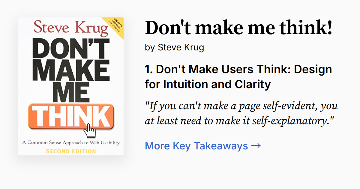 Don't Make Me Think | Summary, Audio, Quotes, FAQ