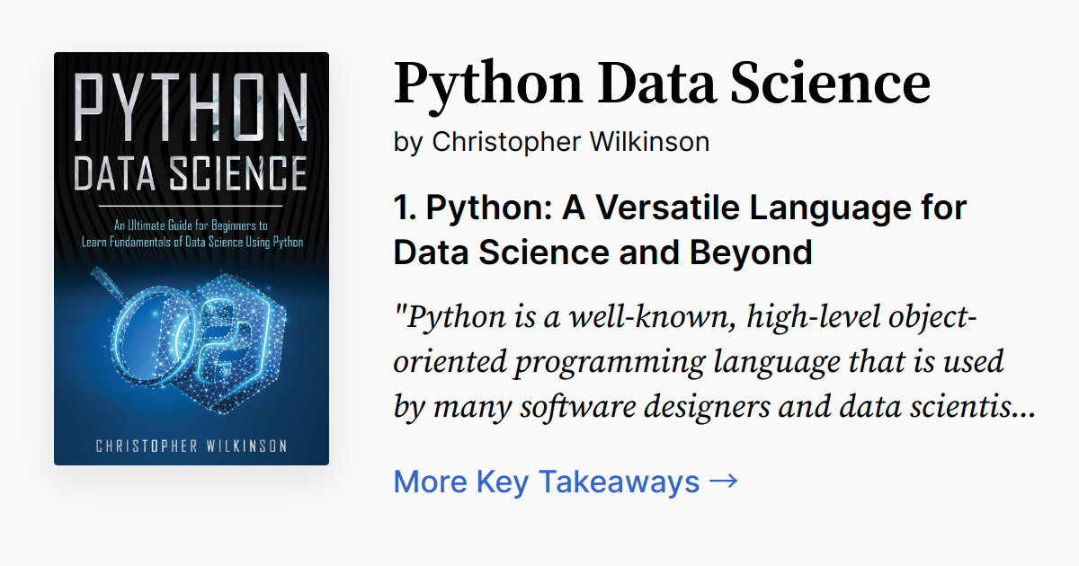 Python Data Science | Summary, Quotes, Audio
