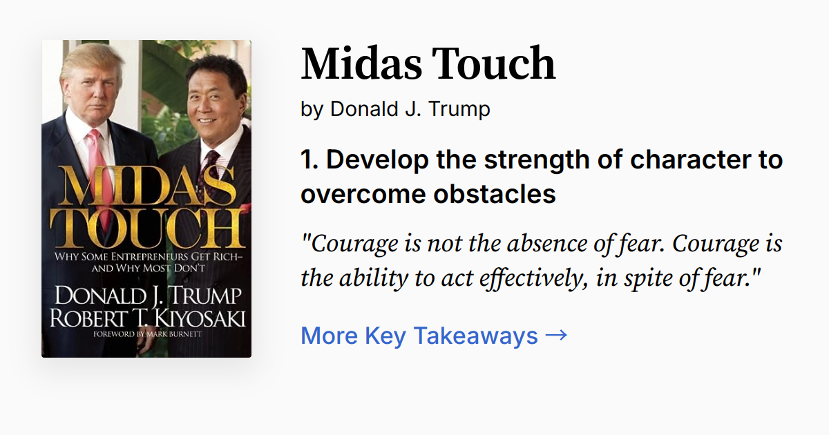 Midas Touch by Donald J. Trump | Summary, Audio, Quotes, FAQ