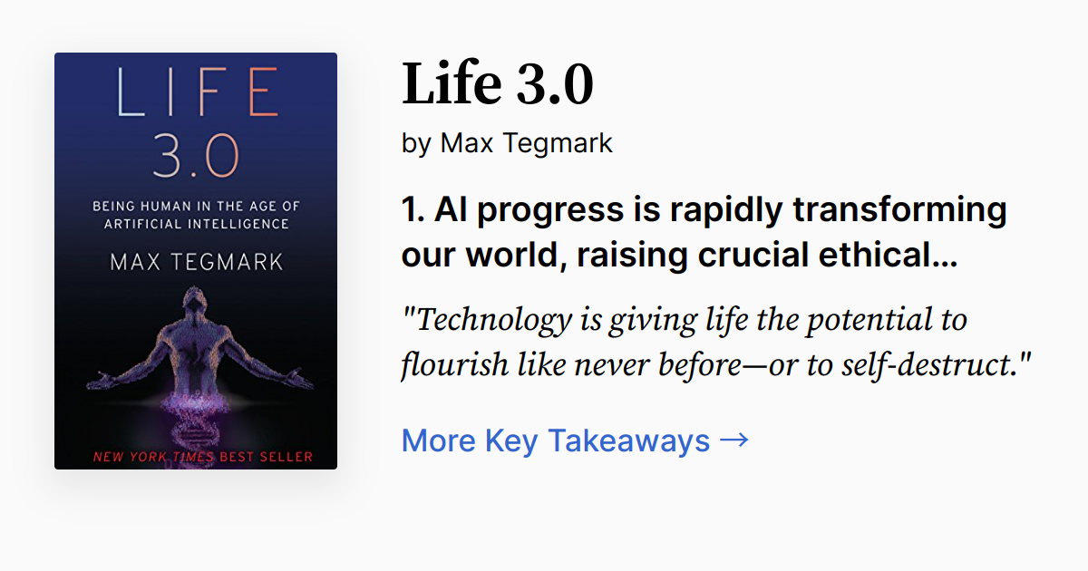 Life 3.0 by Max Tegmark | 摘要, Quotes, FAQ, Audio