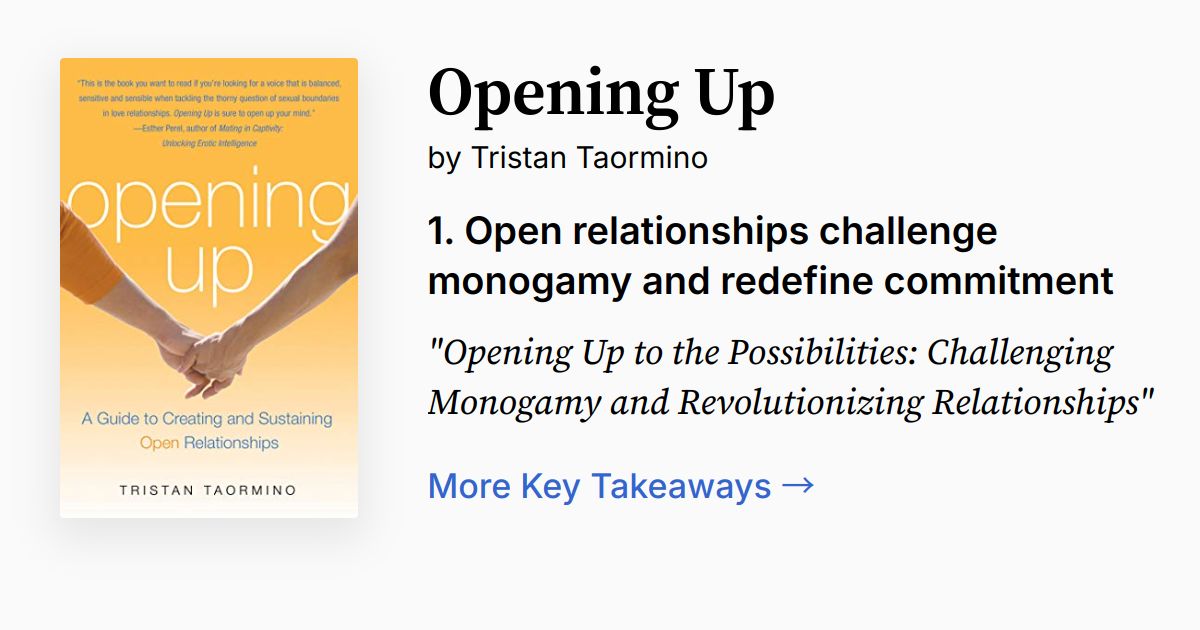 Opening Up by Tristan Taormino | Summary, Audio, Quotes, FAQ