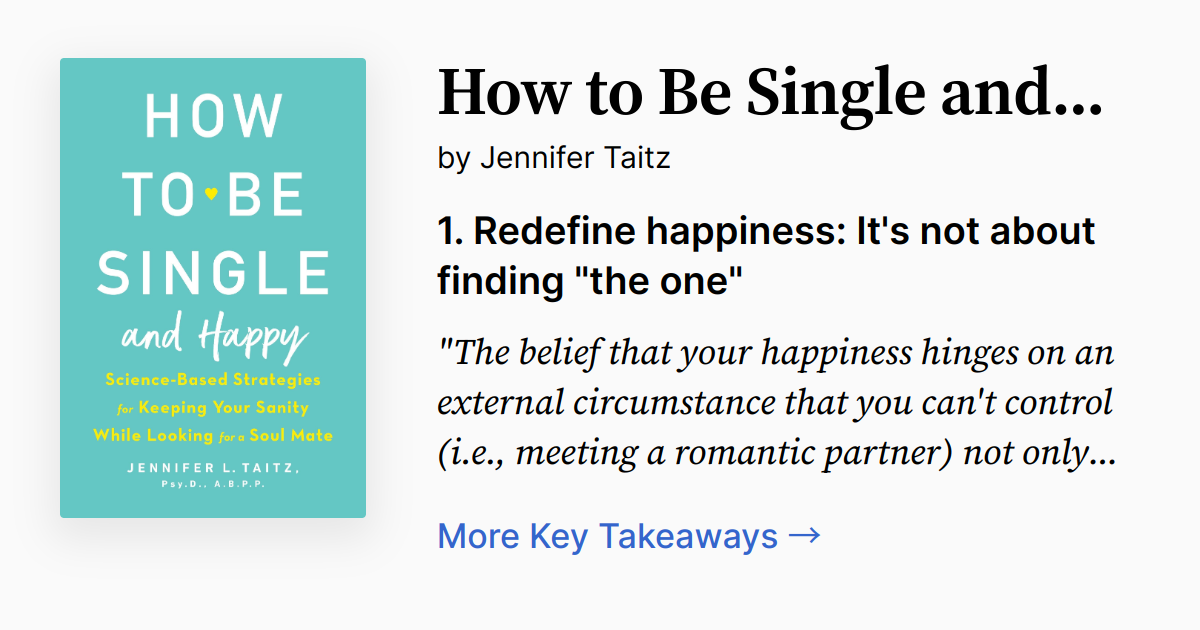 How to Be Single and Happy | Summary, Audio, Quotes, FAQ