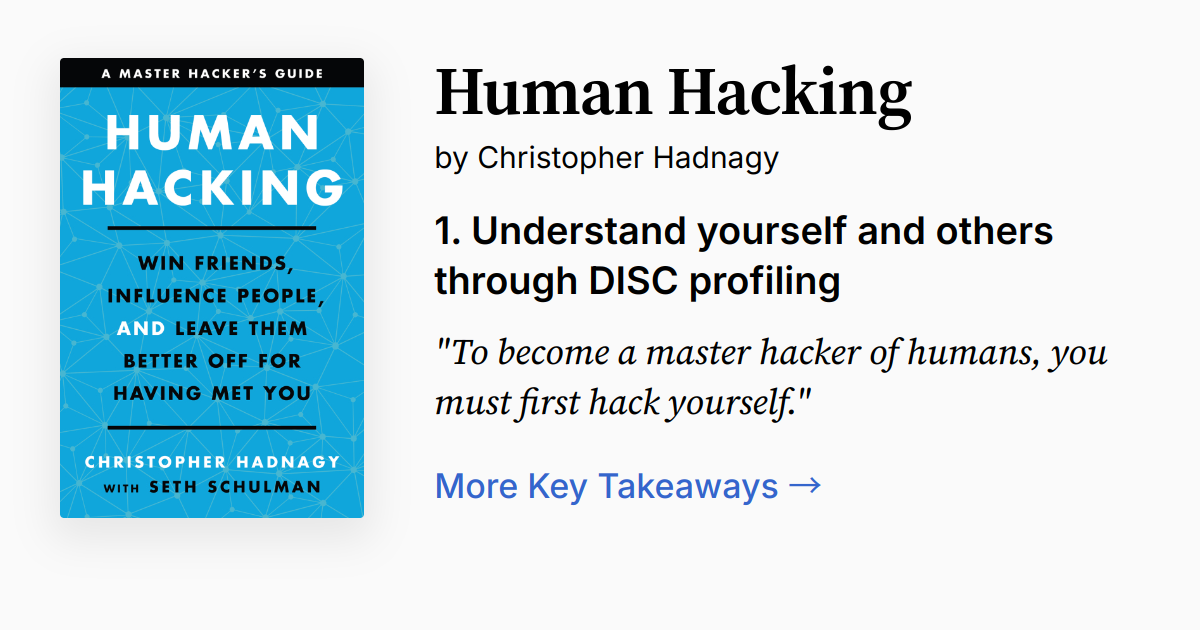 Human Hacking by Christopher Hadnagy | Summary, Audio, Quotes, FAQ