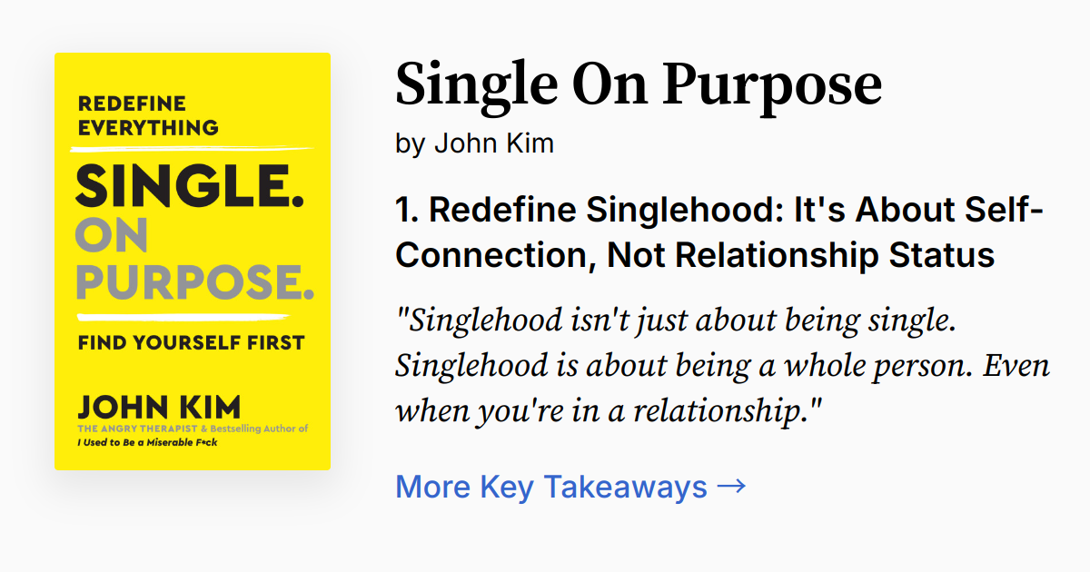 Single On Purpose | Summary, Quotes, FAQ, Audio