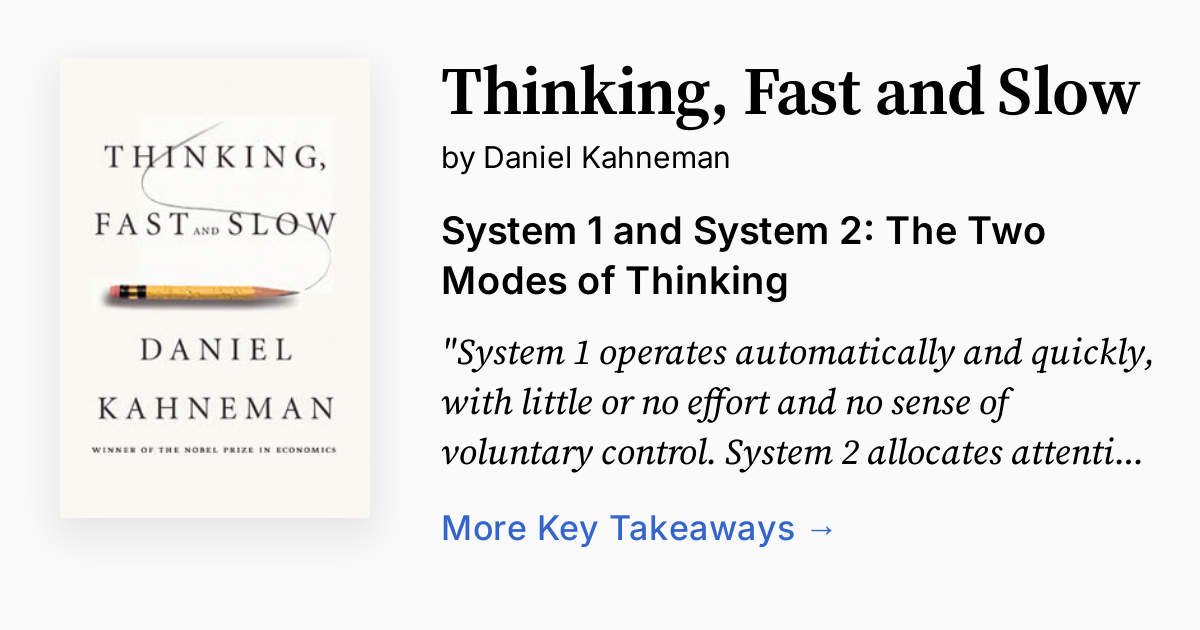 Thinking, Fast and Slow | Summary, Audio, Quotes, FAQ