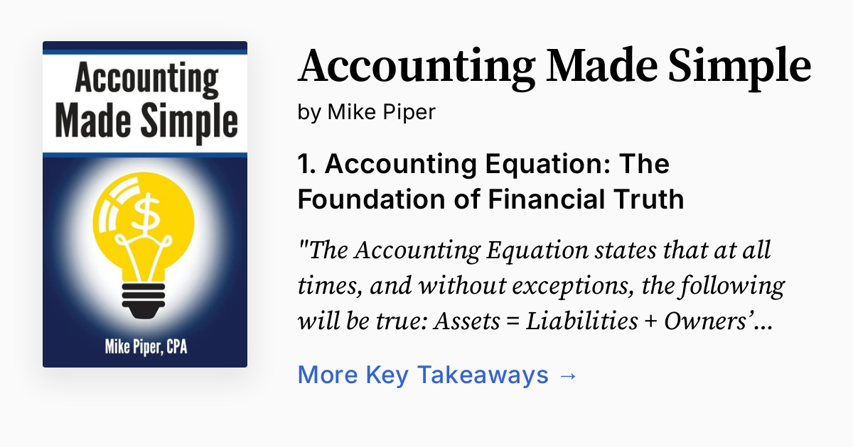 Accounting Made Simple | Summary, Audio, Quotes