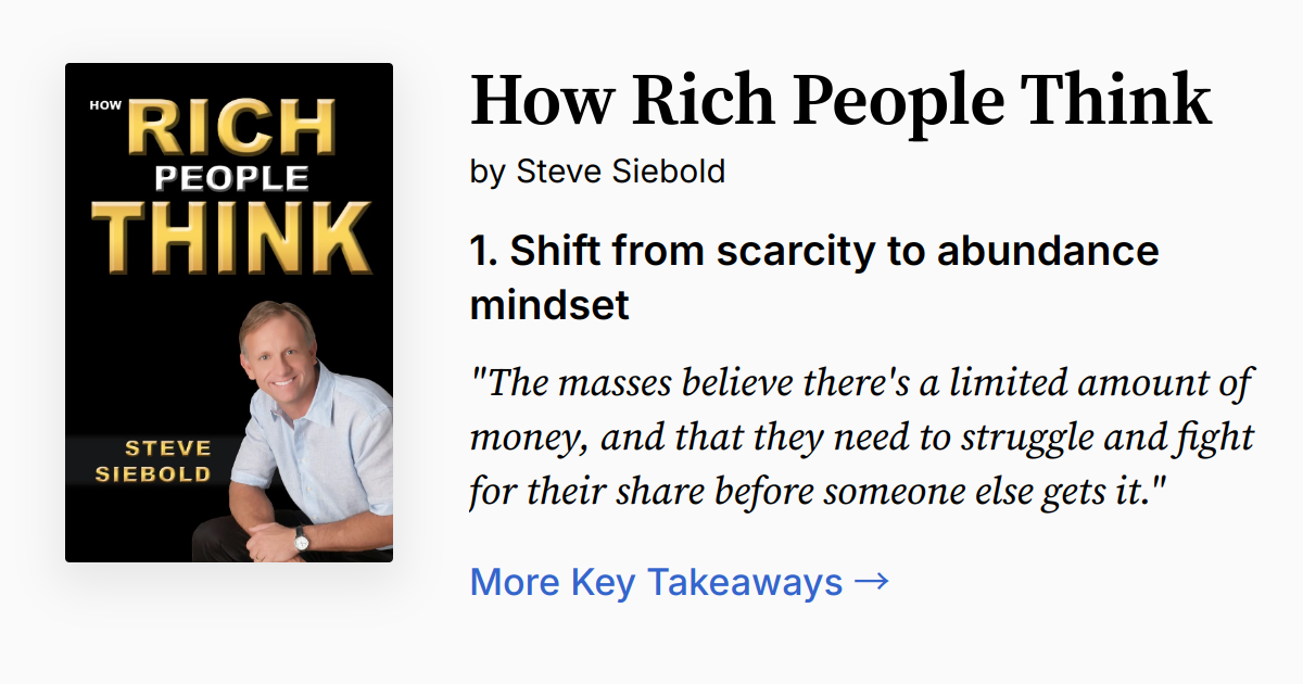 How Rich People Think | Summary, Quotes, FAQ, Audio