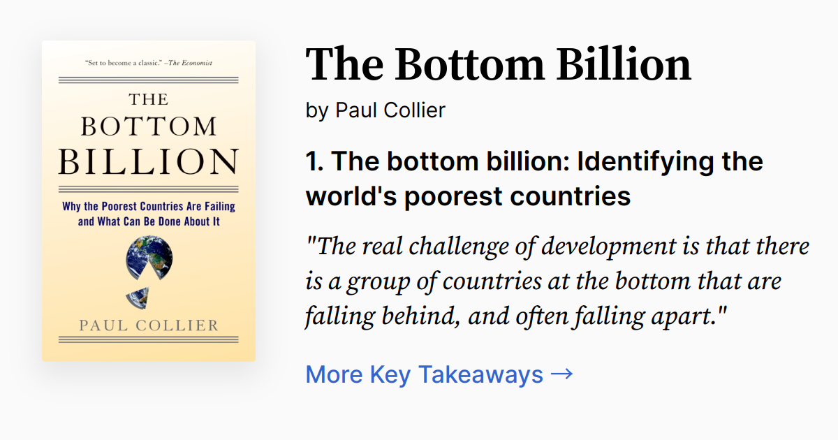 The Bottom Billion | Summary, Audio, Quotes, FAQ