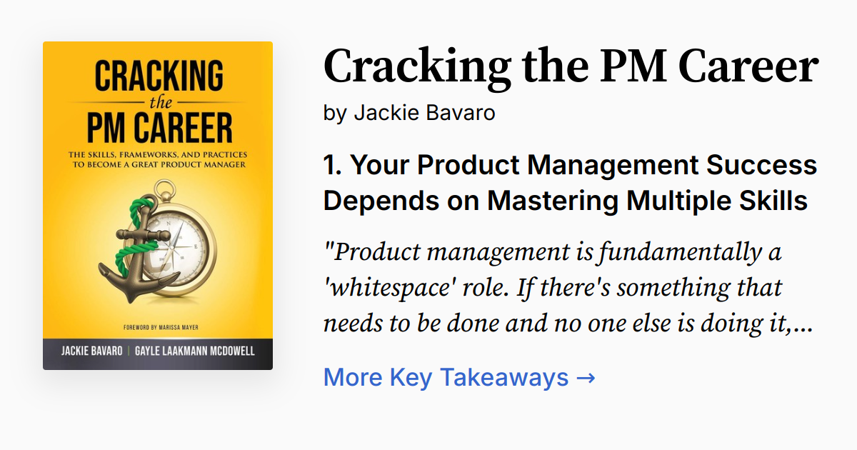 Cracking the PM Career | Summary, Audio, Quotes, FAQ