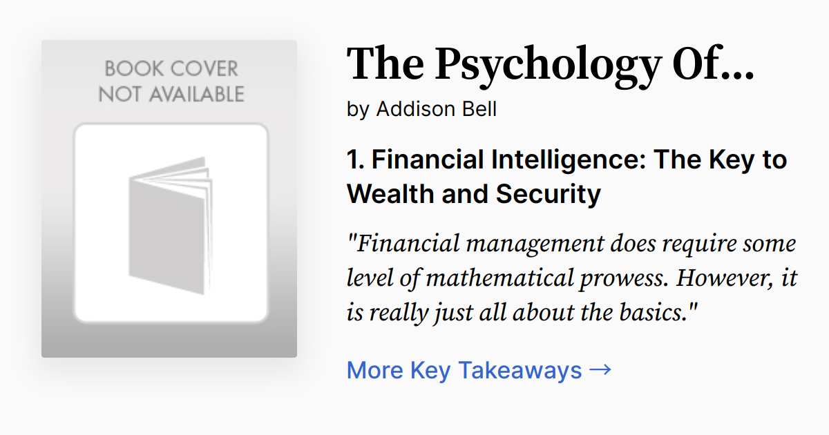 The Psychology Of Money - A Simple Guide To Financial Intelligence ...