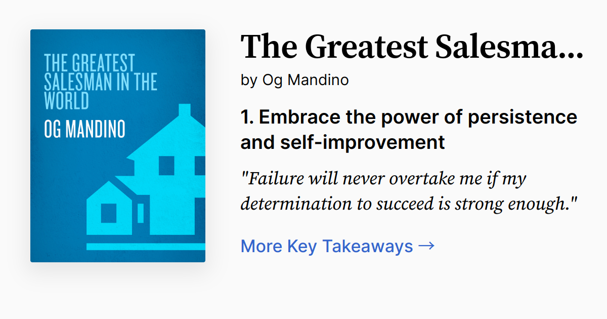 The Greatest Salesman in the World | Summary, Quotes, FAQ, Audio