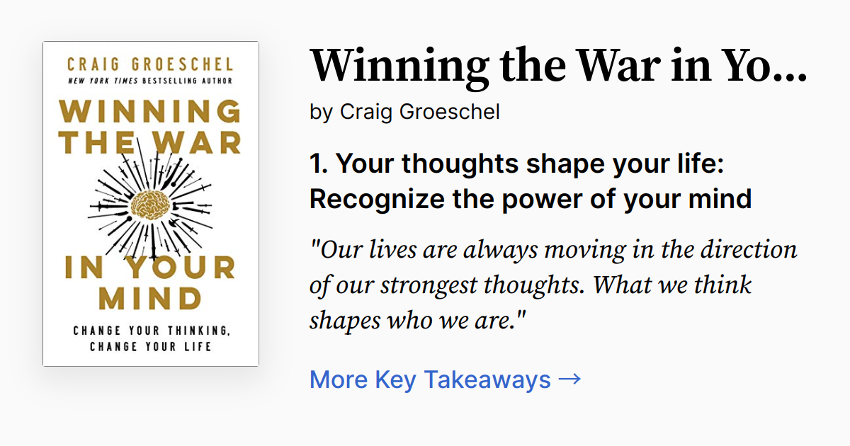 Winning the War in Your Mind | Summary, Quotes, FAQ, Audio
